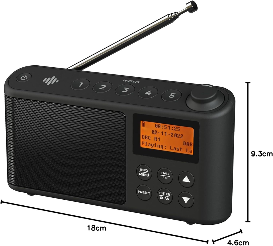 DAB Radio Portable, DAB Plus/Dab Radio, FM Radio, Small Radio, Portable ...