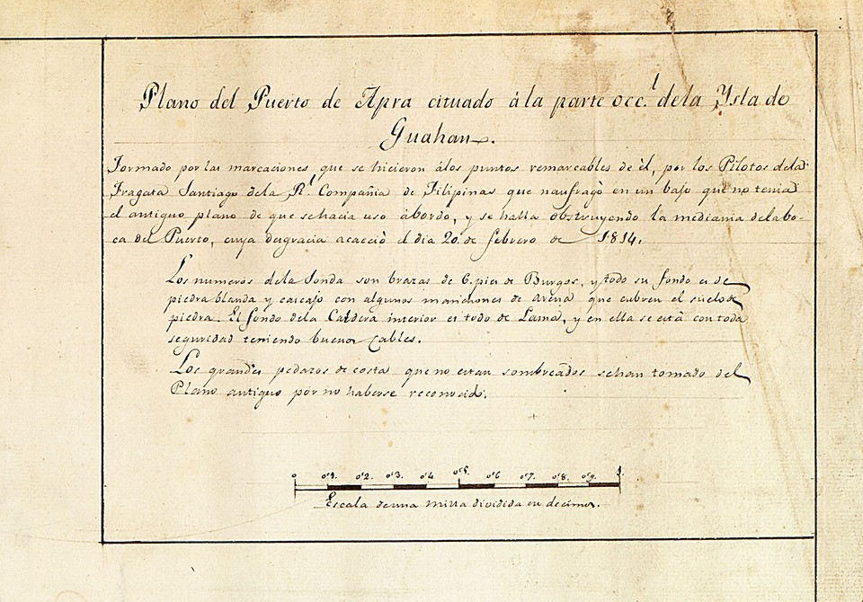 1814 Map of Guam - Port of Apra Harbor - 11"x16" Poster Print Wall Art ...