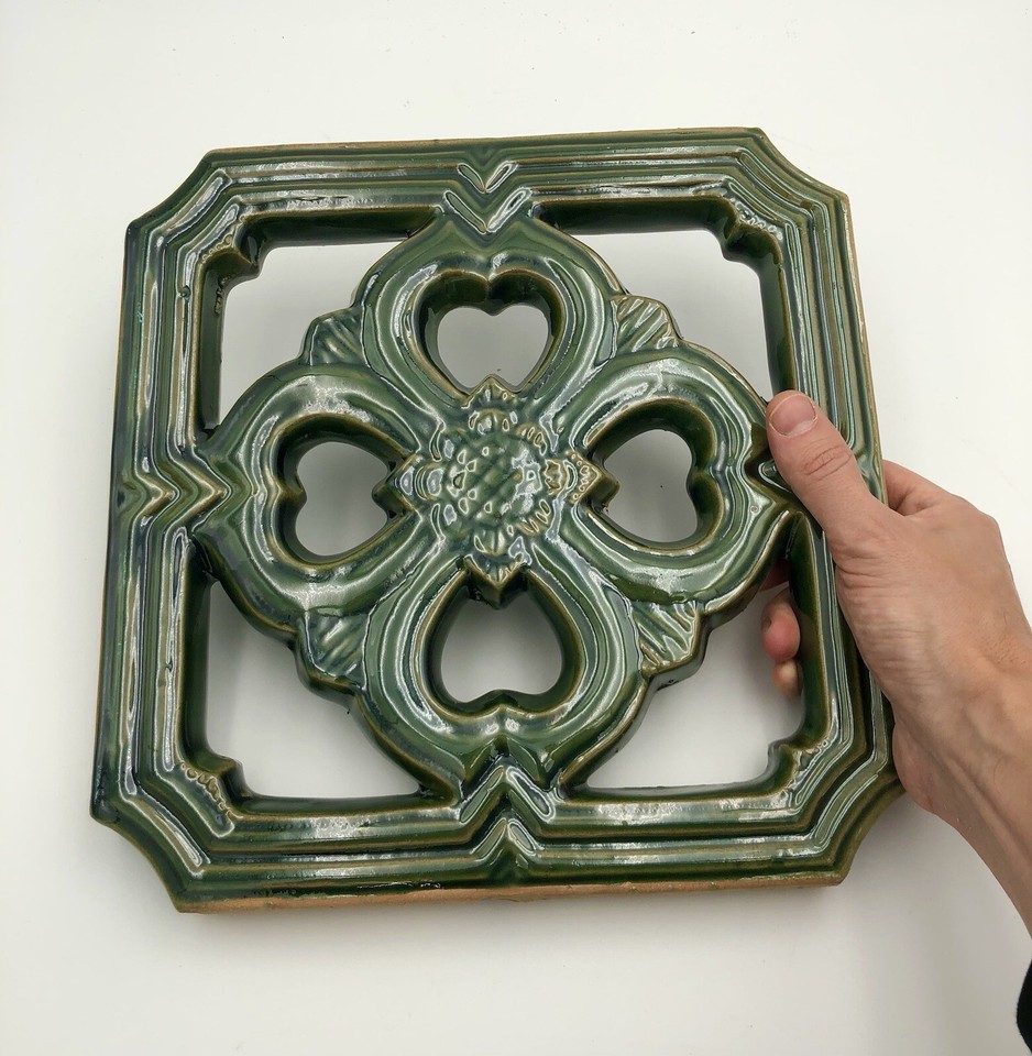 Chinese Jade Ceramic Breezeway Tiki Tile, Set of Two. | eBay