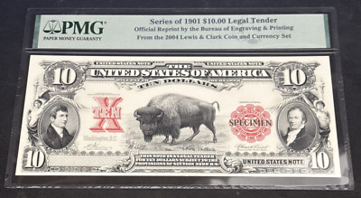 $10 1901 BEP BISON Intaglio Banknote PMG Graded Specimen Note | eBay