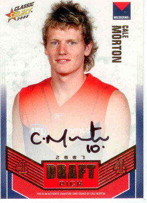 2008 AFL Classic Draft Pick Platinum Signature DPP4 Cale Morton LOW ...