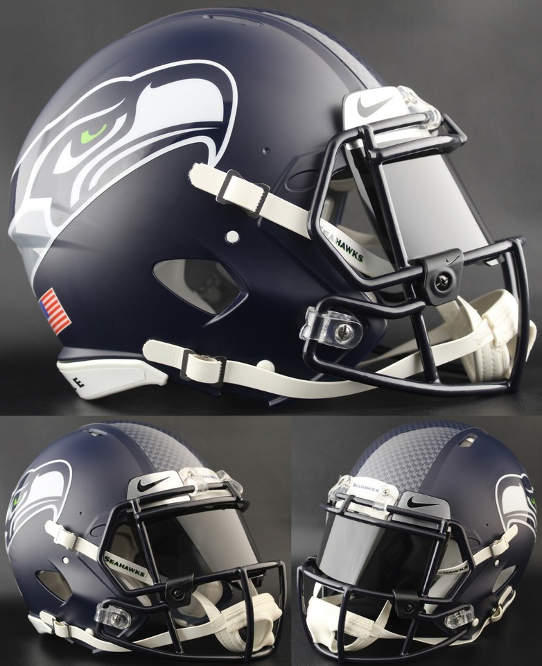 ***CUSTOM*** SEATTLE SEAHAWKS Full Size NFL Riddell SPEED Football ...