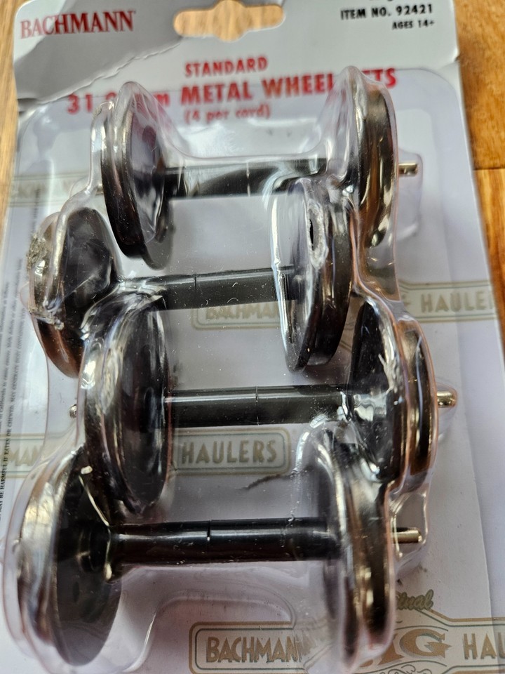 Bachmann 92421 31mm 1.25 Wheel Sets Large Scale Standard Metal (4 Pack ...