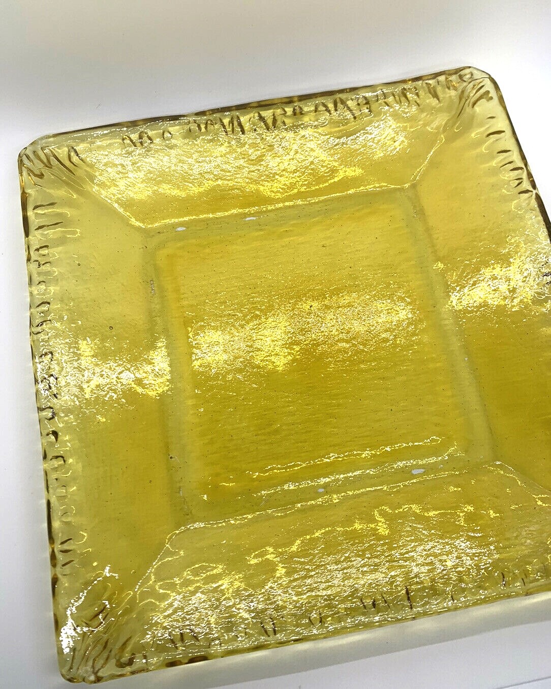 Citrus Yellow Recycled Glass Square Plate 10.5” | eBay