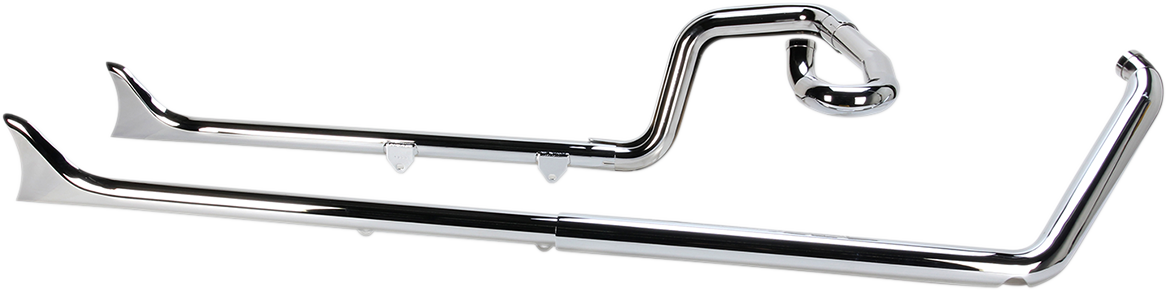 BASSANI 36" Chrome Fishtail True Dual Exhaust 1986-2017 Harley Softail ...