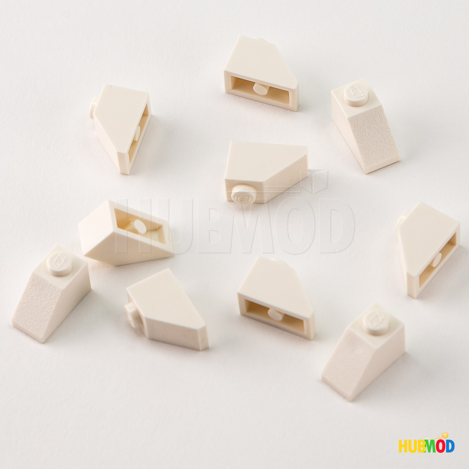 Lot of 10 Genuine LEGO White 1X2 3040 Slope 45 Roof Bricks Blocks Parts ...