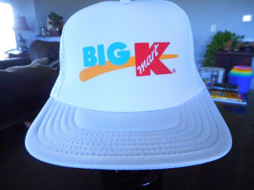 Big K Kmart White Vintage Snapback Trucker Hat Mesh Flat Bill Cap 90s ...