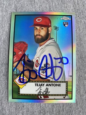 REDS- TJ ANTONE AUTOGRAPH 2021 TOPPS CHROME PLATINUM RC #36 TRADING ...
