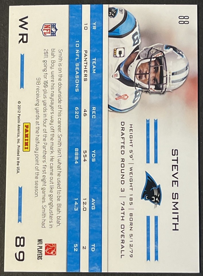 2011 Totally Certified Football Card #88 Steve Smith WR | eBay