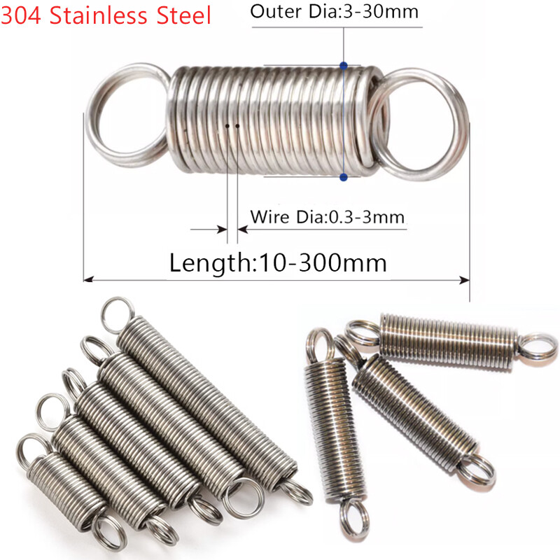 0.3-3mm Stainless Steel Spring Expansion Extension Tension Springs 10 ...