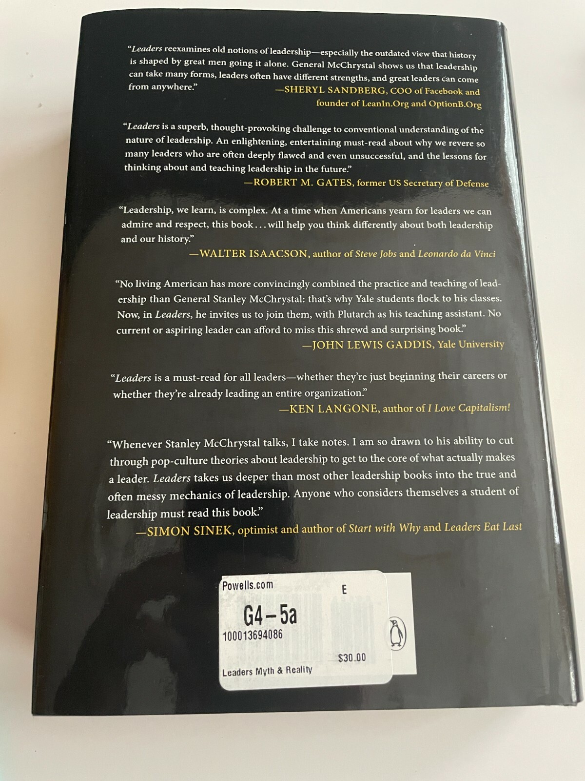 Leaders : Myth and Reality by Jeff Eggers, Stanley McChrystal and Jay ...