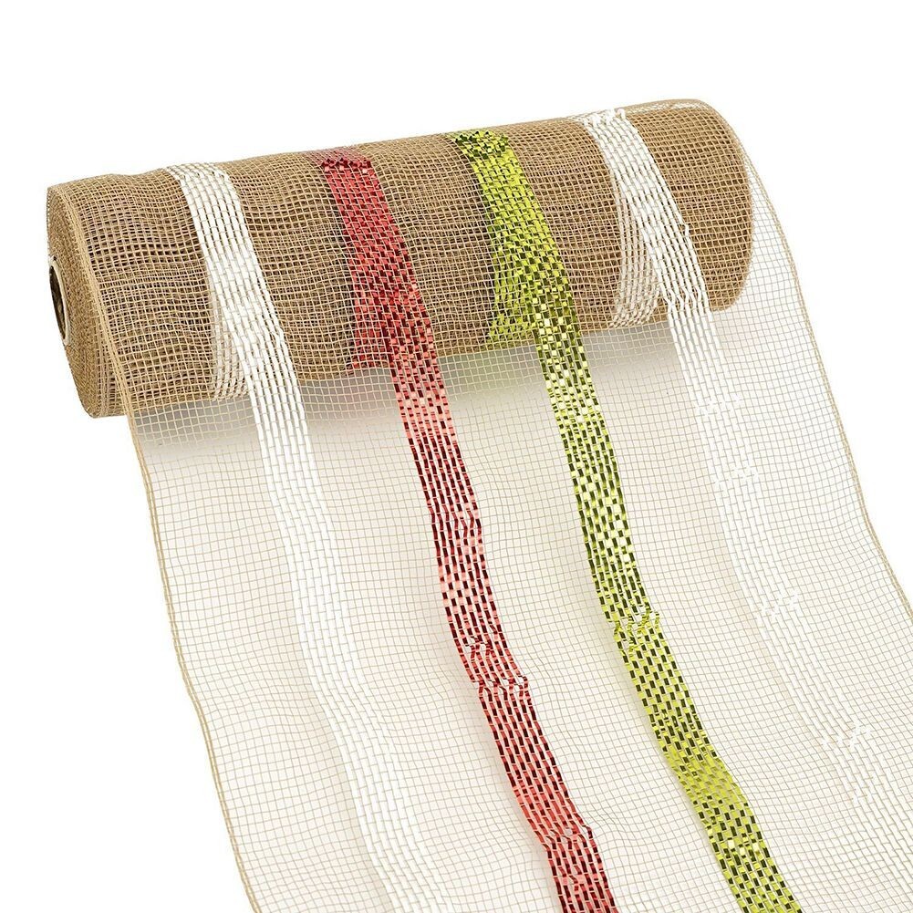 10 Yard Gold Wire Mesh Ribbons DIY Ribbon Bows Deco Mesh for Xmas DIY ...