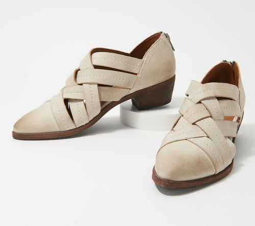 Frye Ray Huarache Bootie, Shootie In Cream Nubuck Leather Pointed Toe ...