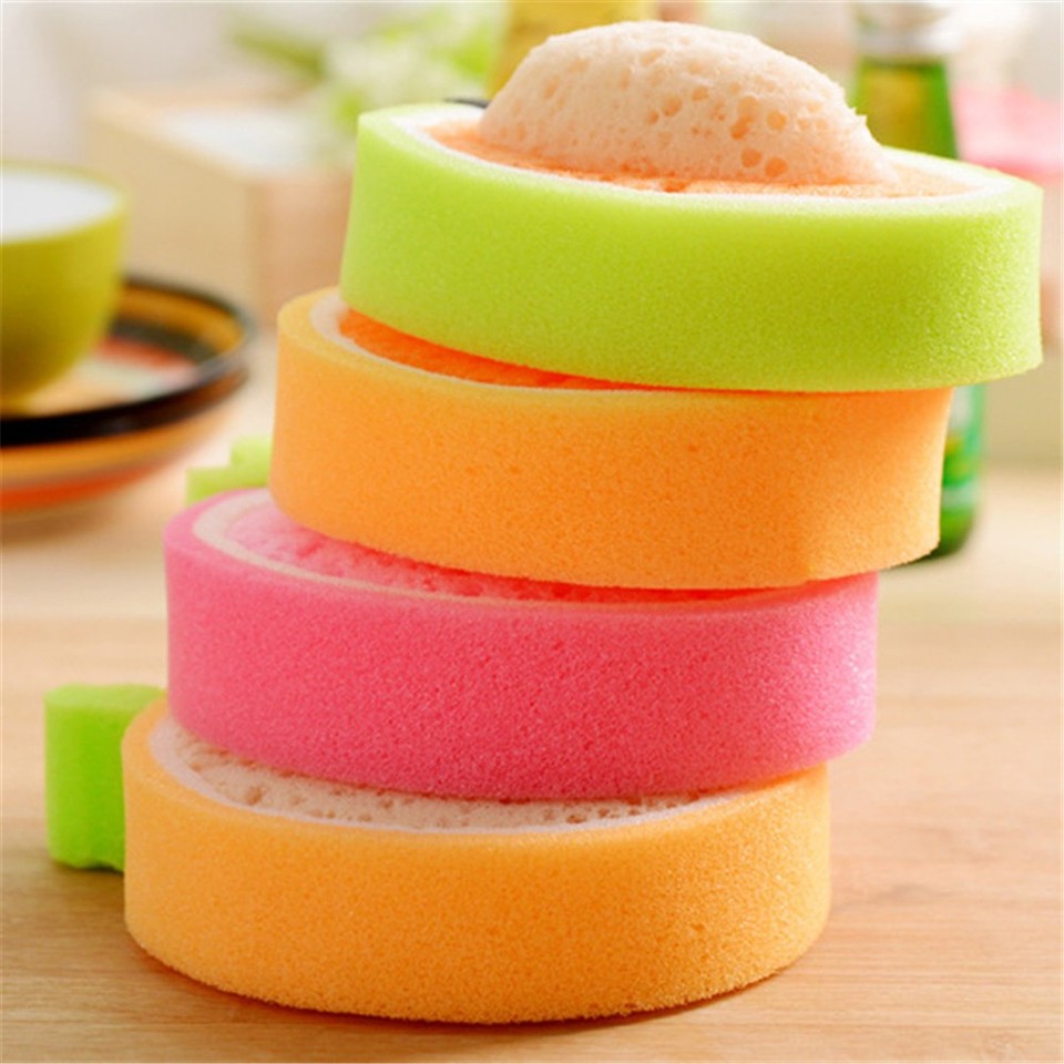 4 Pcs Bath Sponges Fruits Shaped Design Lovely Kids Bath Tool for ...