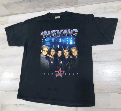 Vintage 90s 1999 NSYNC Concert Band Pop Tour Graphic T-Shirt Winterland ...