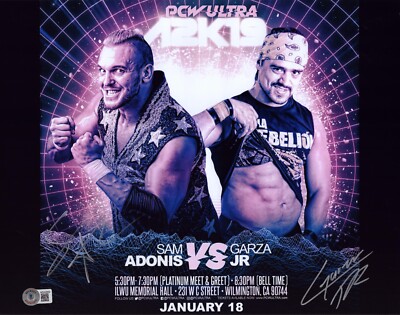 Angel Garza Jr. & Sam Adonis Signed 11x14 Photo BAS COA CMLL NWA Lucha ...