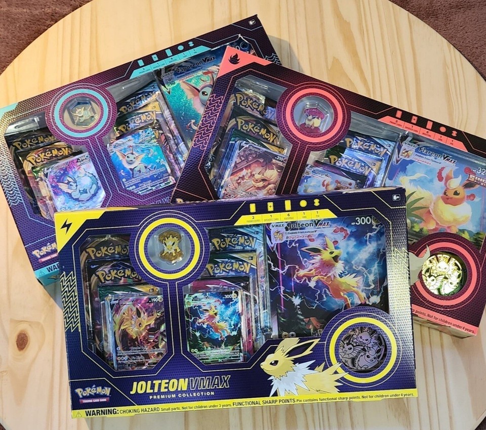 Pokemon Eevee Evolution Vmax Premium Collection Box Set of 3 | eBay