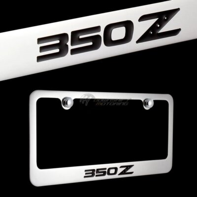 For Nissan 350Z Logo Chrome Plated Brass License Plate Frame with 2 ...