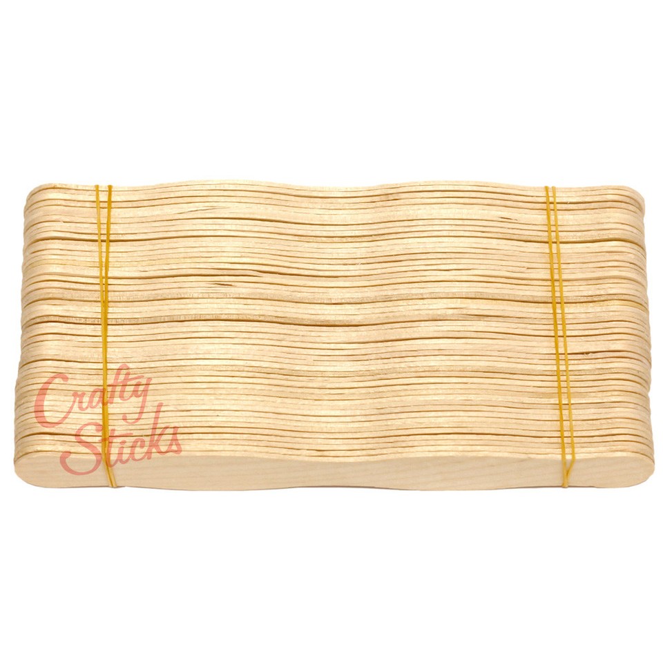 100 Wavy Jumbo Wood Craft Sticks for Wedding Fans and Crafts -FREE ...