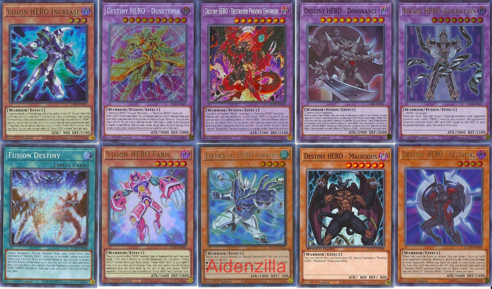 Yugioh Destiny HERO Deck - Destroyer Phoenix Enforcer Malicous - Aster ...