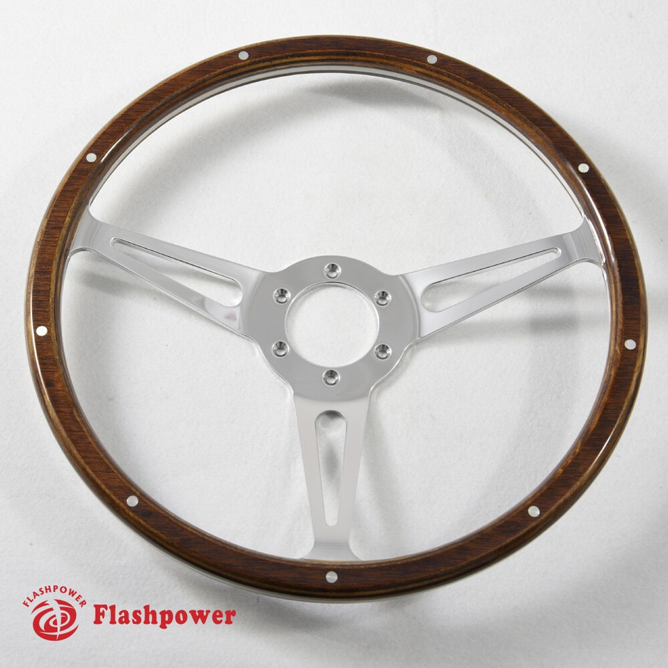 13'' Classic Riveted Wooden Steering Wheel Restoration Mustang Shelby ...