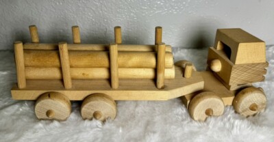 Vintage Handmade Wooden Toy Log Truck With Removable Logs | eBay