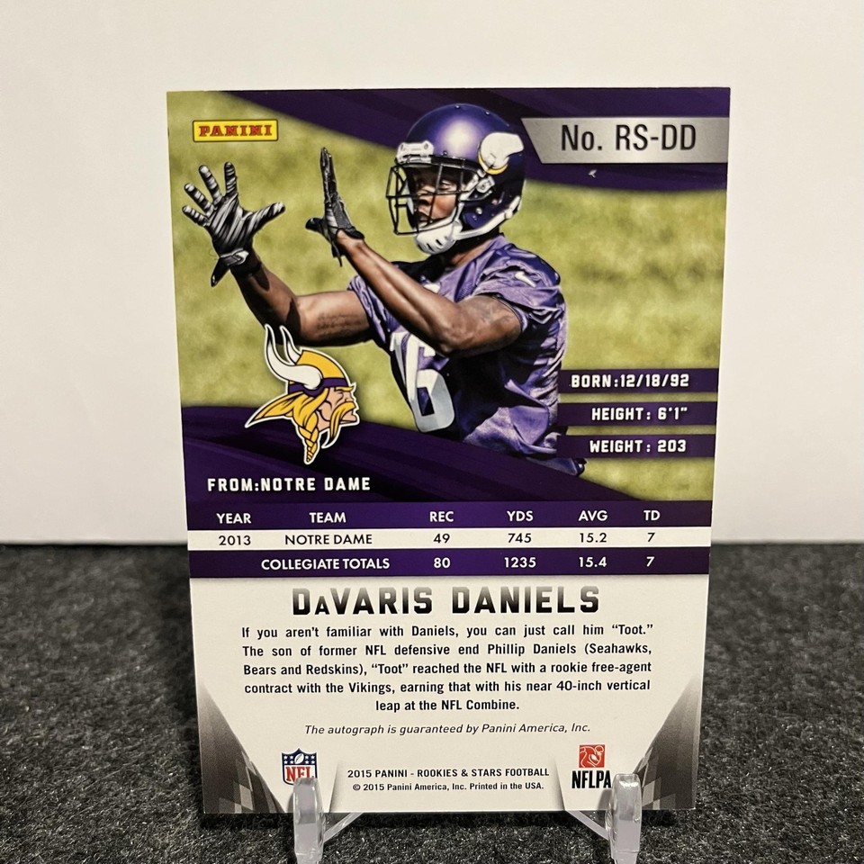 2015 Panini Rookies & Stars DaVaris Daniels RS-DD Longevity Rookie Auto ...