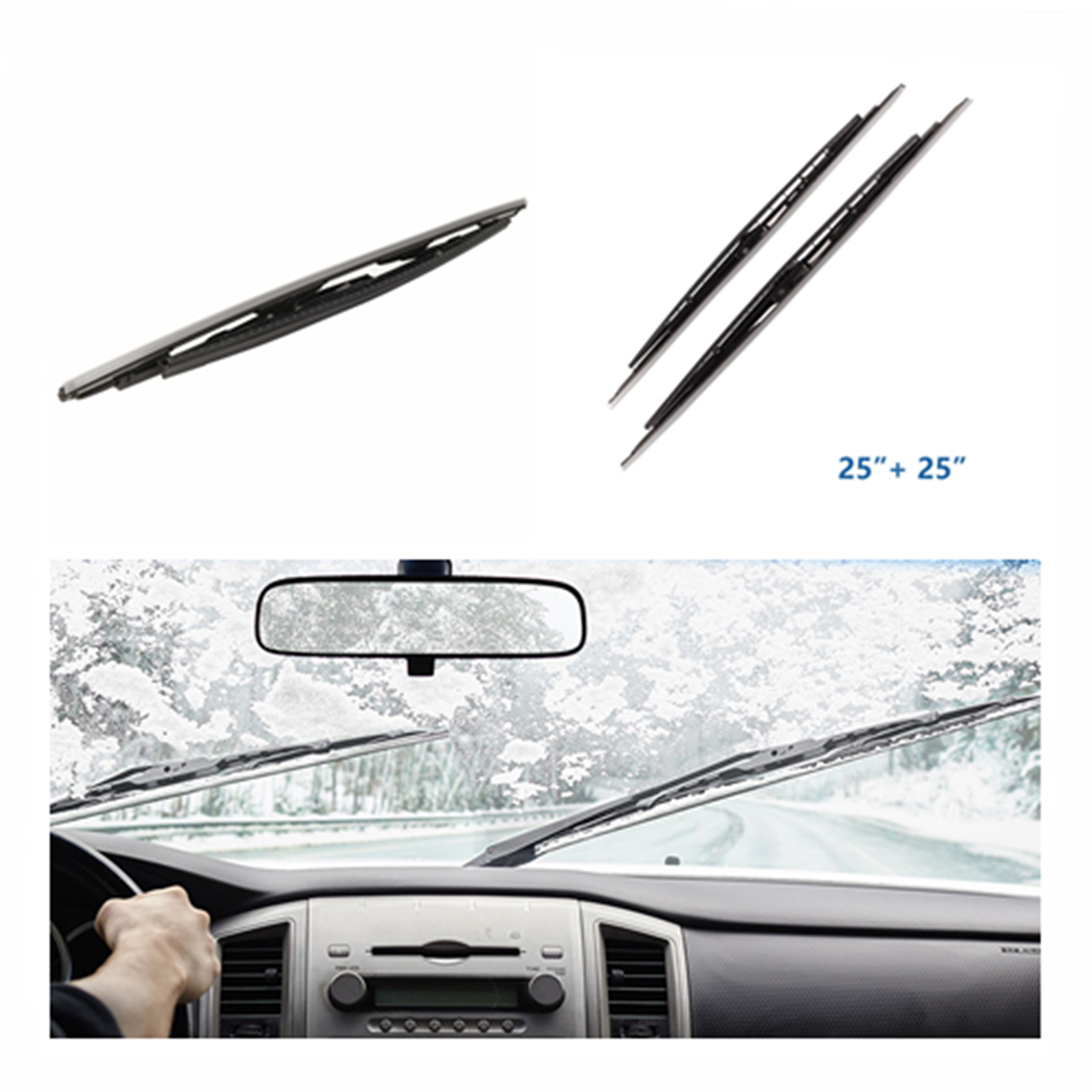 Front Windshield Window Wiper Blade 25"+25" fit E65 745i 750i 760i ...