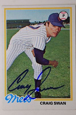 CRAIG SWAN NY Mets Angels Autographed 1978 Topps #621 Signed Card 16F ...
