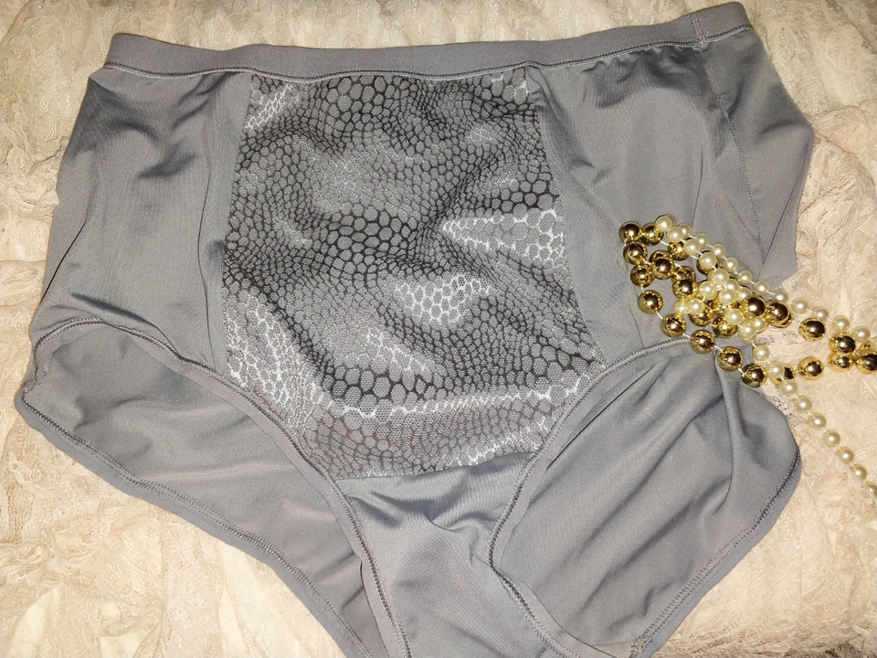 VTG SHINY SILKY NYLON SPANDEX PANTIES GIRDLE PIN UP SILVER PANEL ...