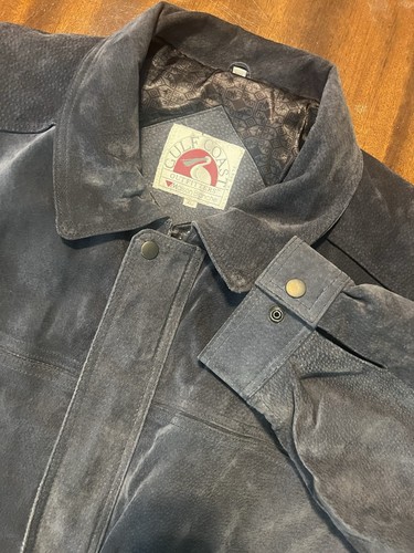 Vtg Gulf Coast Outfitters Maison Blanche Suede Leather Jacket Coat Gray ...
