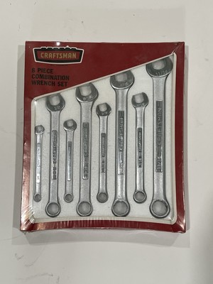 NOS Craftsman Crown Logo 8 Piece Combination SAE Wrench Set 44622 Made ...