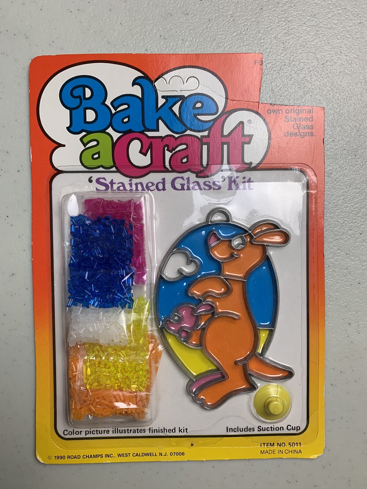 Bake a Craft Plastic Stained Glass Kit Kangaroo Sun Catcher 50114 Retro ...