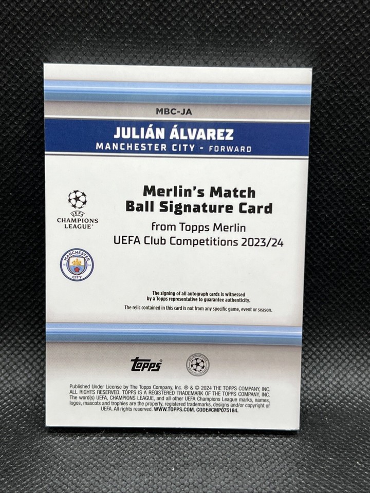 2023-24 Topps Chrome Merlin /25 ORANGE SOCCER BALL PATCH AUTO JULIAN ...