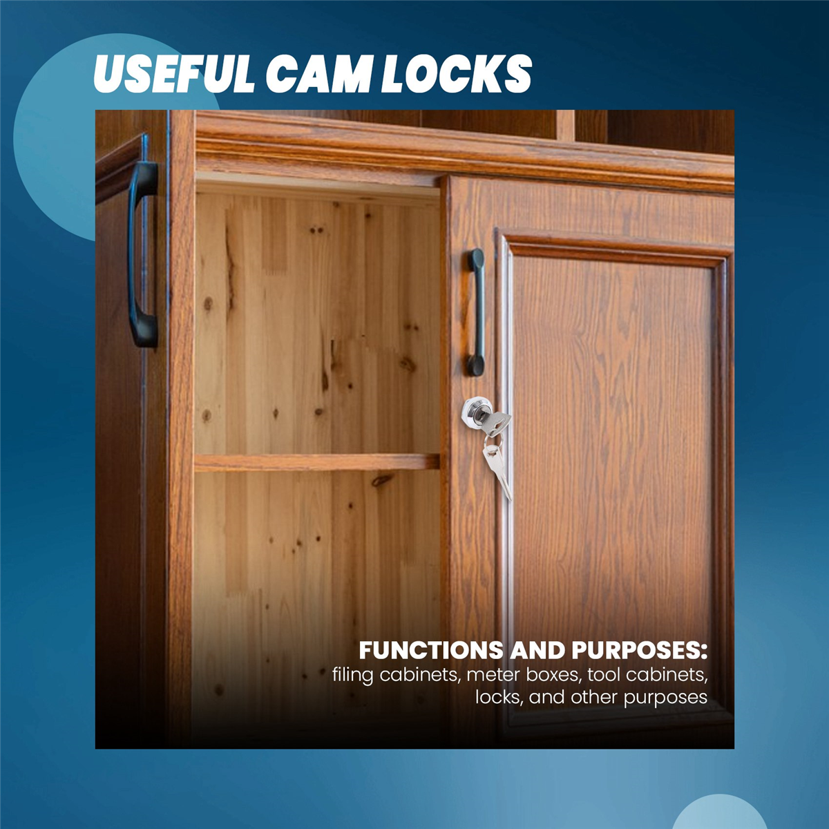 3X(Useful Cam Locks for Lockers,Cabinet Mailbox,Drawers, Cupboards ...