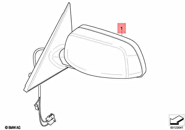 Genuine BMW E60 E61 520i Outside Mirror without Glass Heated Right ...