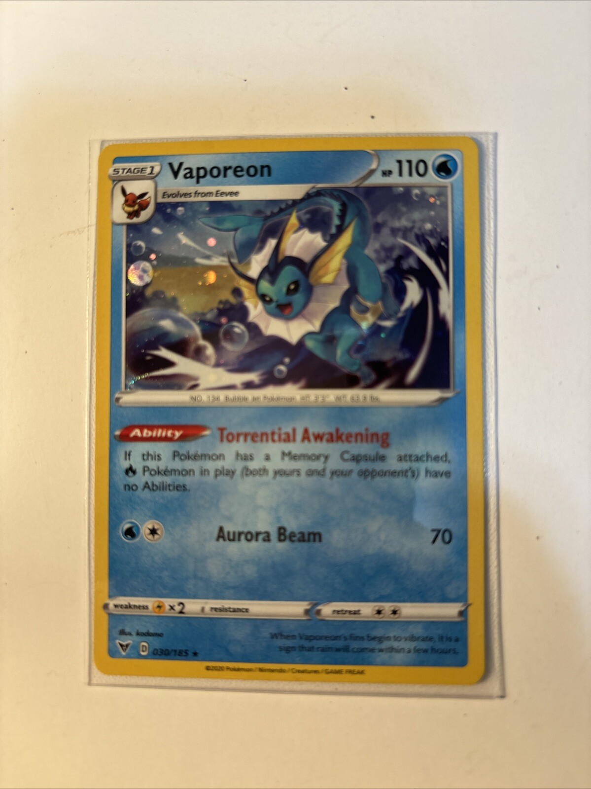 Pokemon TCG - Vaporeon 030/185 Holo Promo - Costco Exclusive Cosmos ...