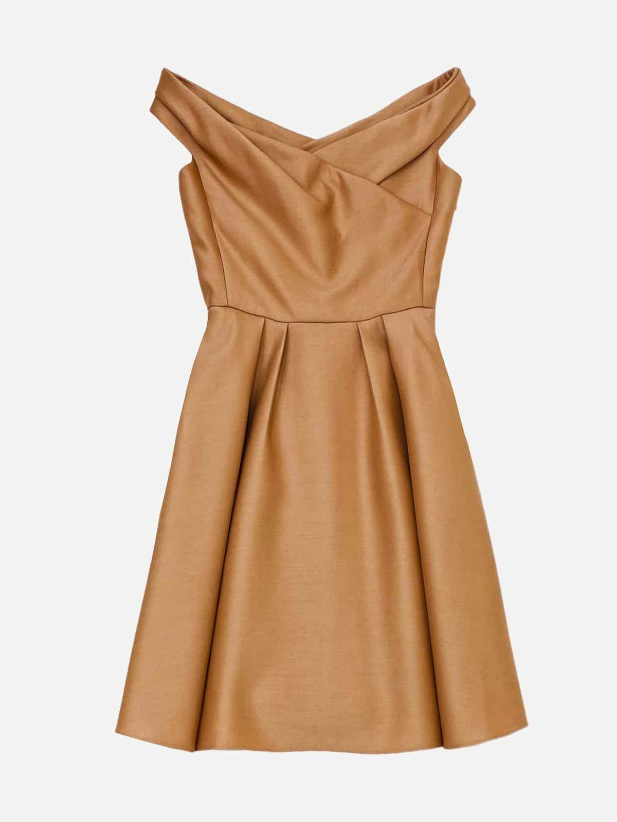 CHRISTIAN DIOR Off Shoulder Mocha Wool & Silk Size US… - Gem