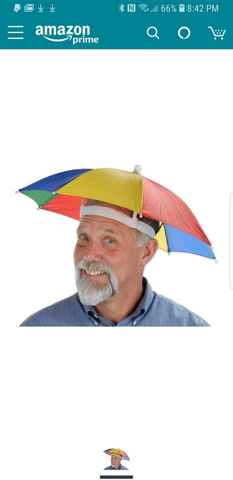 Umbrella Hat Rain Raining Dry Cover Heat Adjustable Colorful Rainbow ...