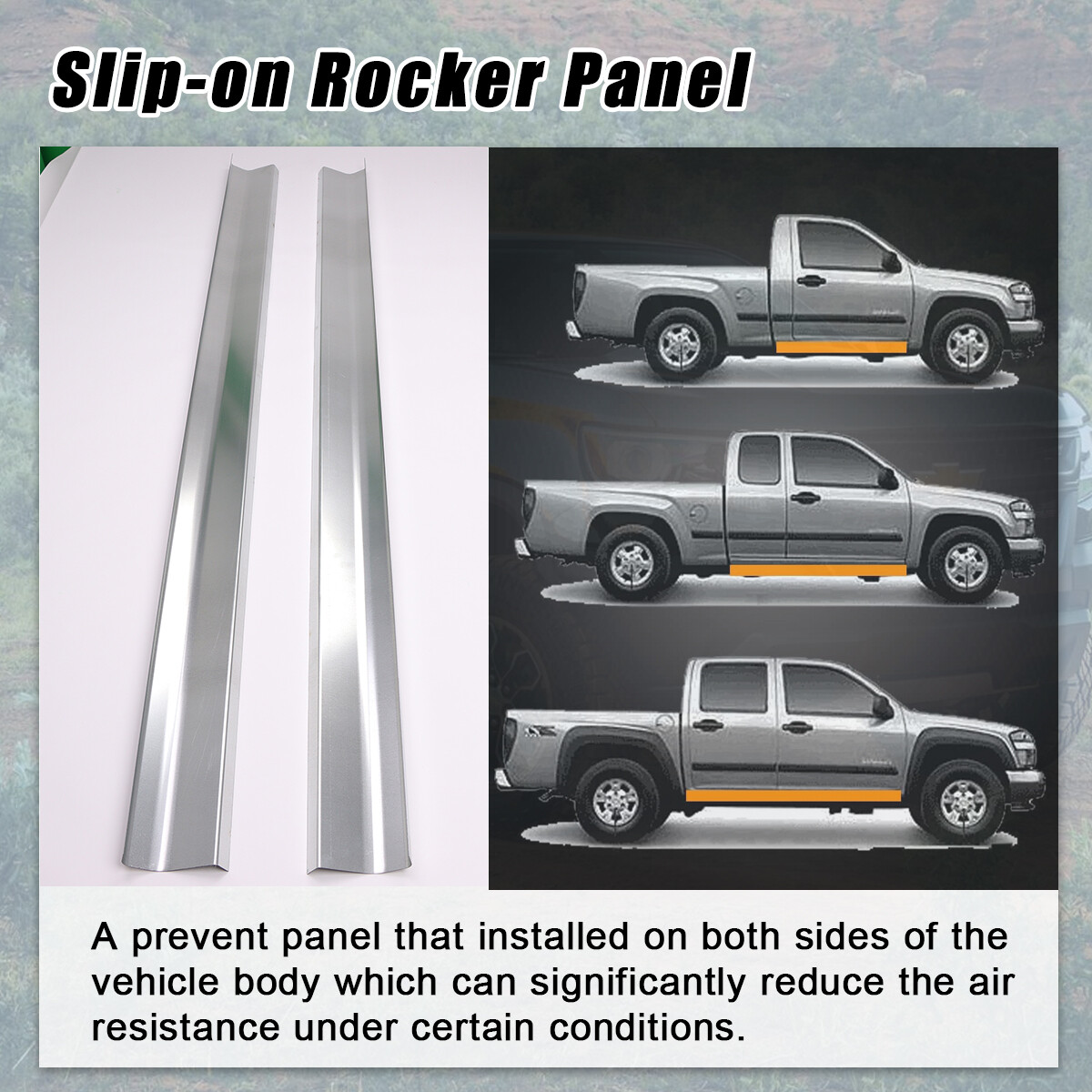 2Pcs Rocker Panel Cover for 2004-2012 Chevy Colorado Crew Cab GMC ...