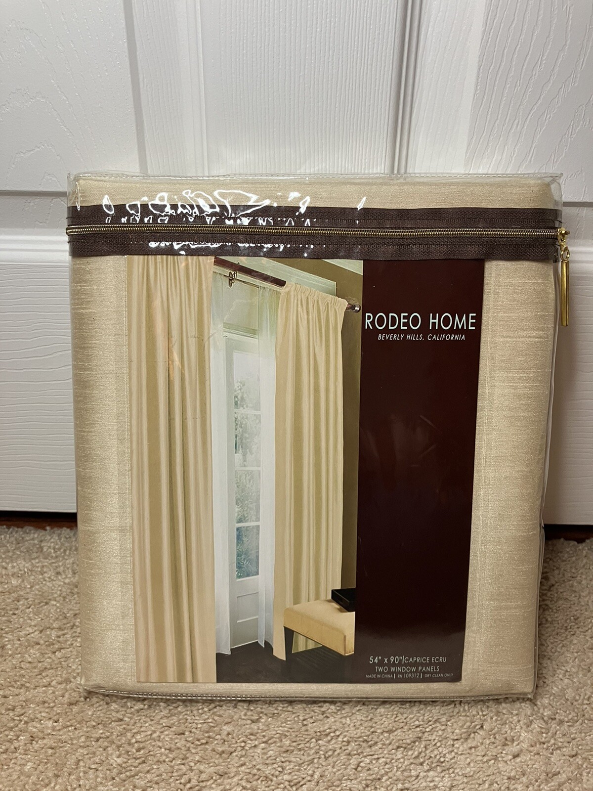 Rodeo Home 54" x 90" Caprice Ecru Two Window Panel Curtains | eBay