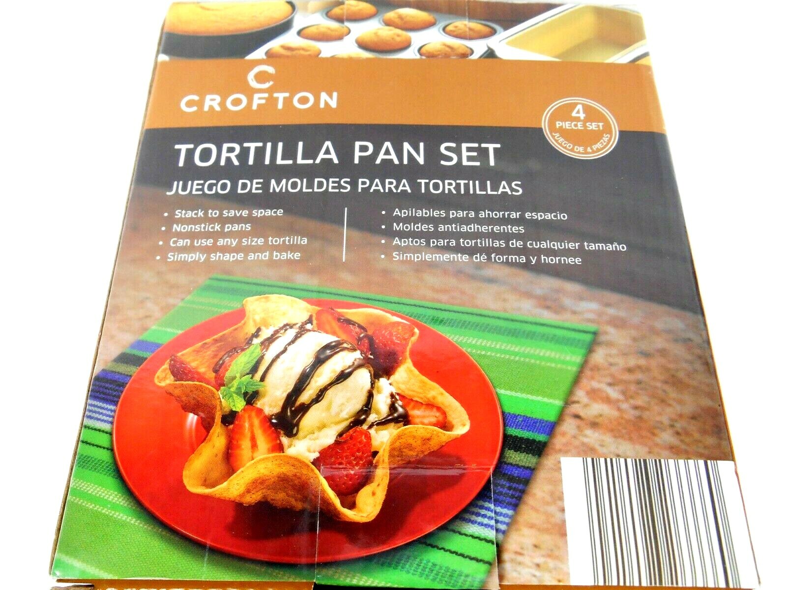 Perfect Bake&Serve Tortillas 4 Pc Non-Stick Tortilla Pan Set CROFTON | eBay