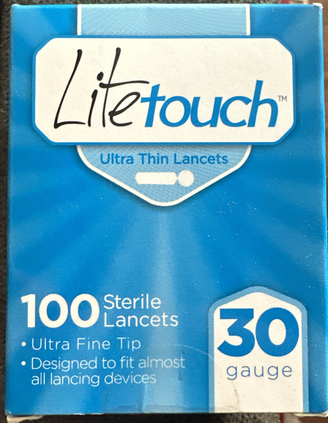LiteTouch Ultra Thin Lancets 100 Count 30 Gauge Fits Wide Range of ...
