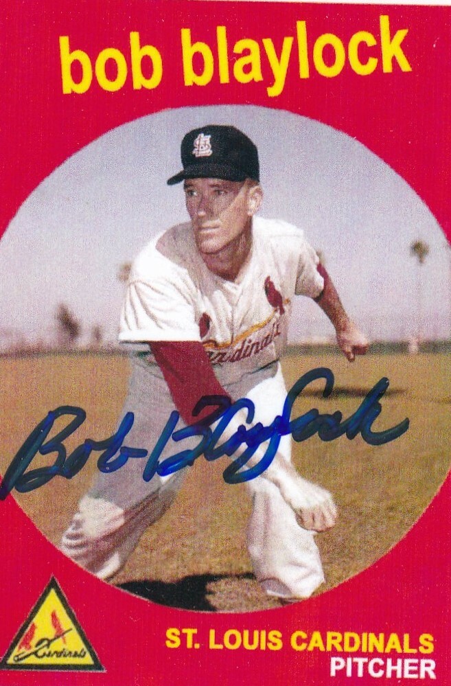 BOB BLAYLOCK ST. LOUIS CARDINALS SIGNED 1959 STYLE CUSTOM CARD | eBay