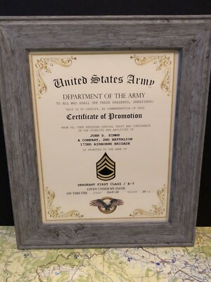 SERGEANT FIRST CLASS / SFC (E-7) U.S. Army ~ Commemorative Promotion ...