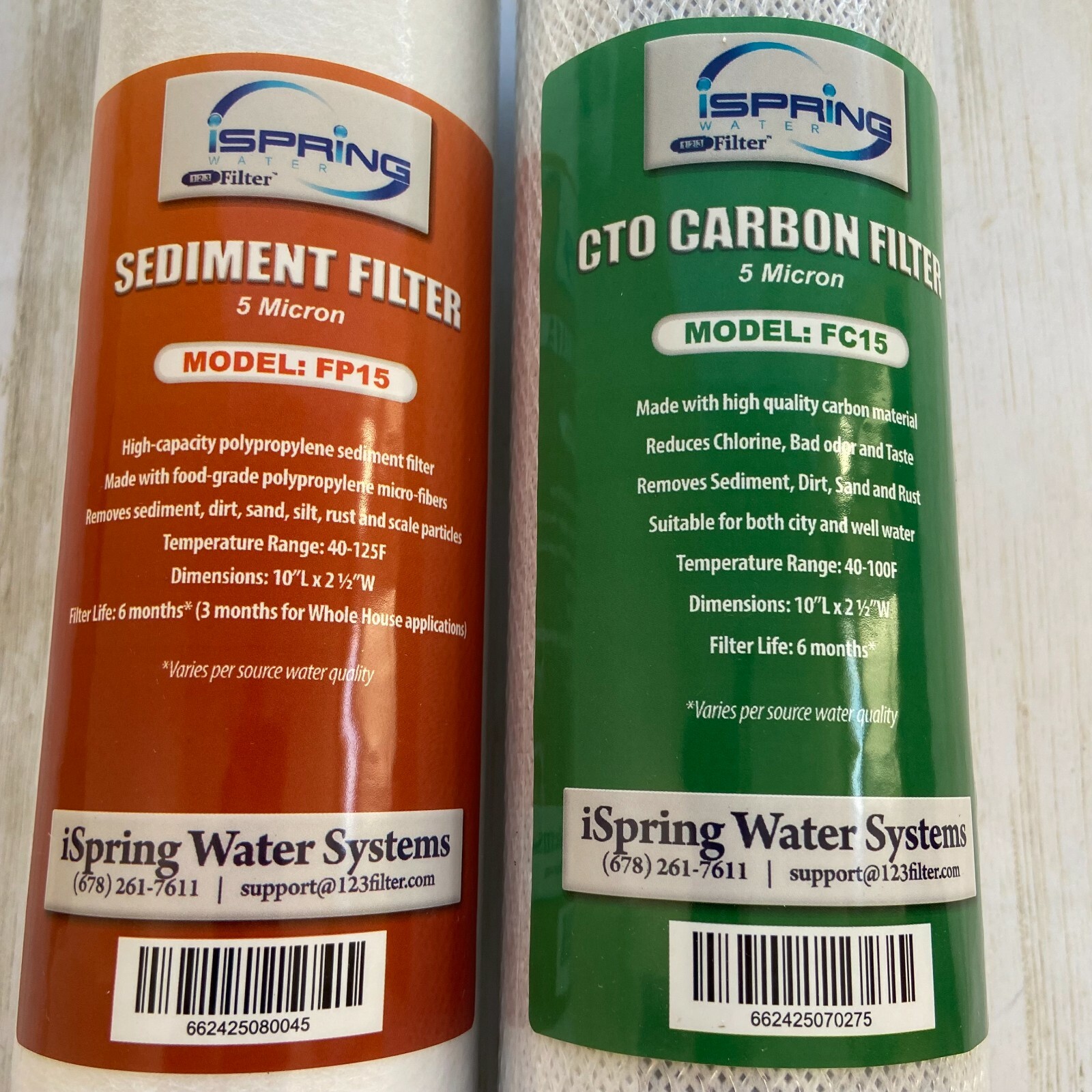 iSpring Filter Set of 2 - Sediment FP15 & CTO Carbon FC15 | eBay
