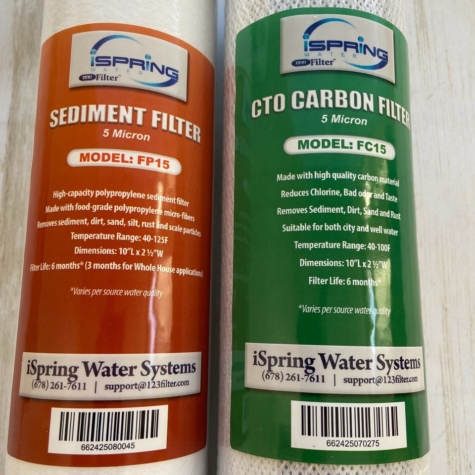 iSpring Filter Set of 2 - Sediment FP15 & CTO Carbon FC15 | eBay