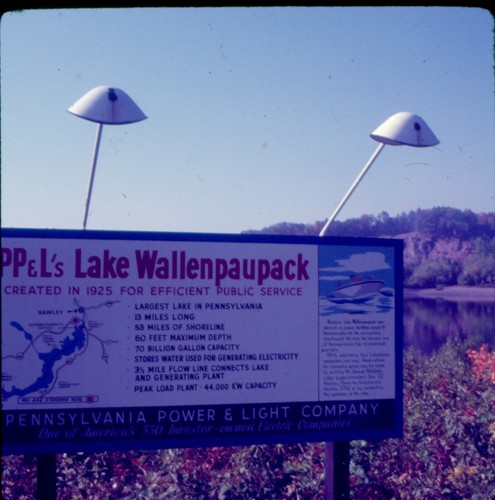 vtg 35mm slide sign PPL Pennsylvania power light Electric Lake ...