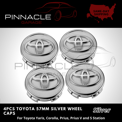 4x TOYOTA 57mm Wheel Center Caps- Corolla, Prius, Yaris- Satisfaction ...