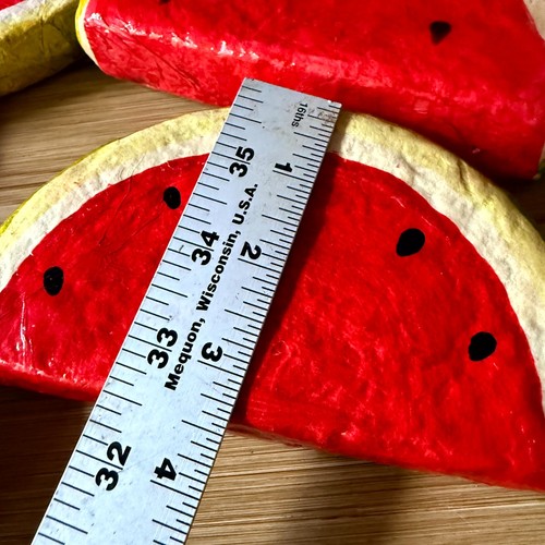 Set 6 Handcrafted Paper-Mache Watermelon Slices Realistic Fruit ...